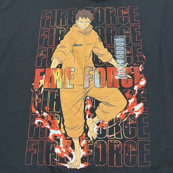 Shirts | Fire Force Tshirt Adult Xl Black Cotton Shinra Kusakabe ...